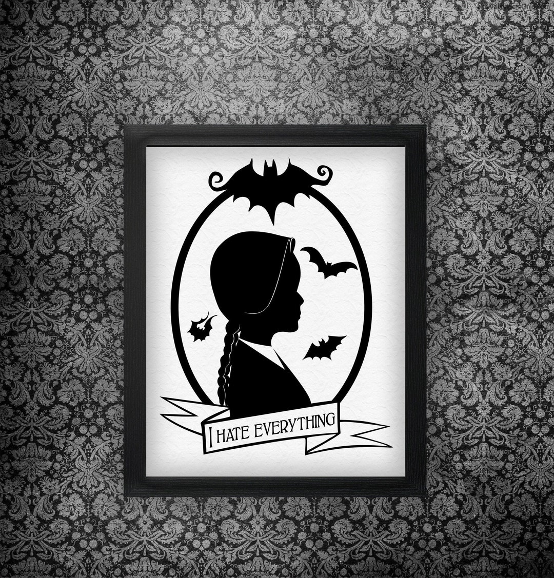 Wednesday Addams Silhouette Printable/svg, the Addams Family -- Instant ...