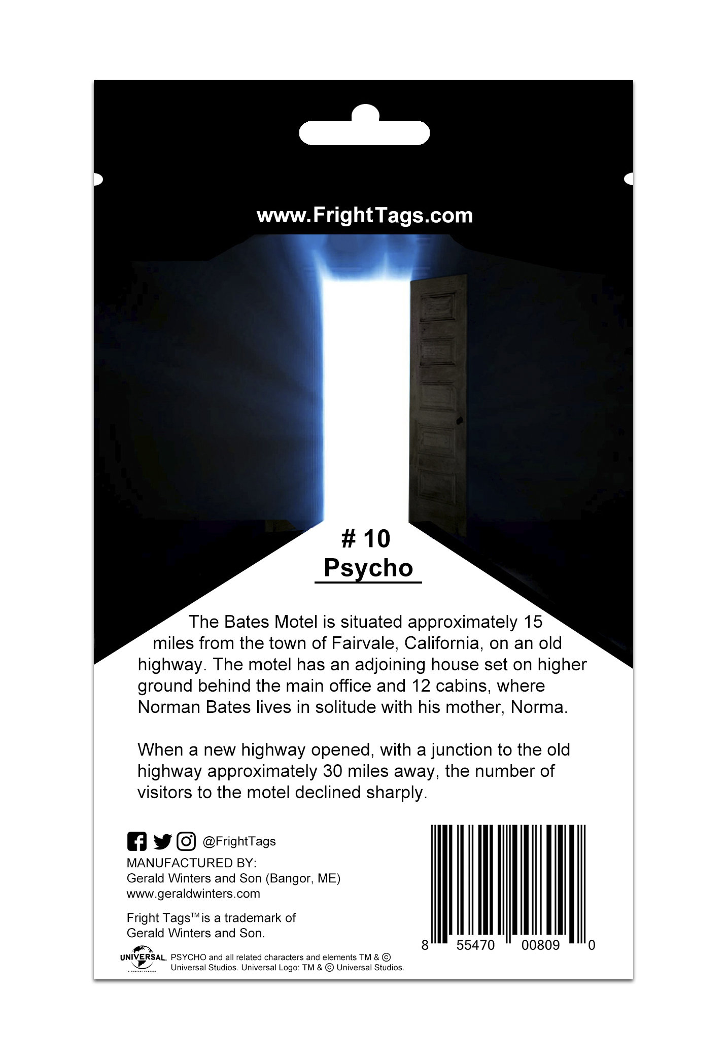 Psycho: Bates Motel Key Tag [ Fright Tags ] - Etsy