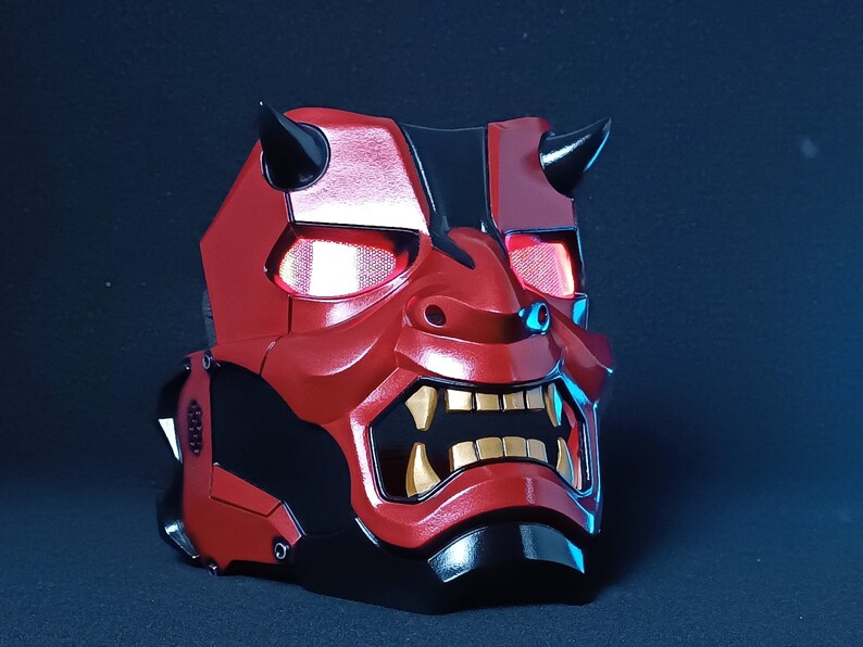 Red Oni Mask Red Hood Mask Cyberpunk Mask Full Face Mask - Etsy