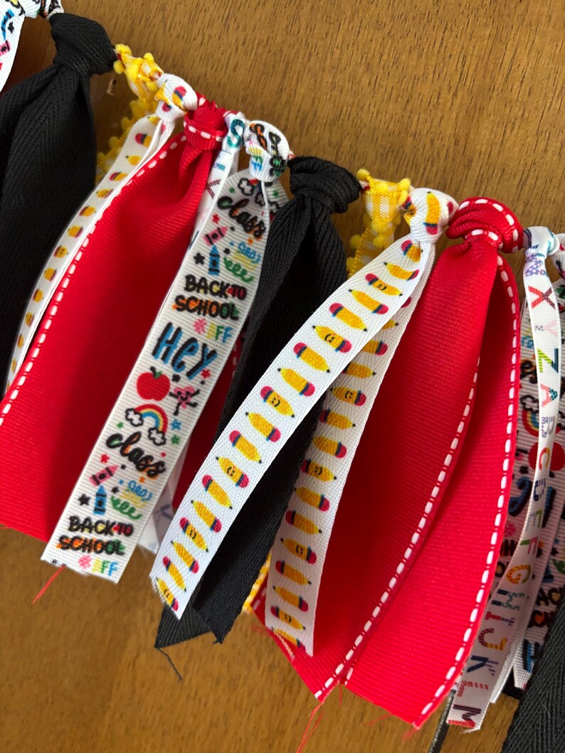 Back to School Teacher Desk Banner: Handmade Ribbon Garland - Etsy