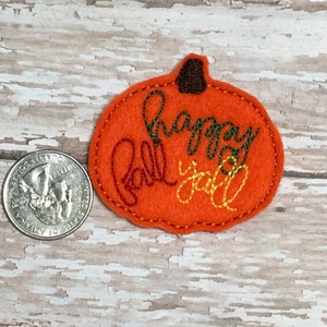 Pumpkin Feltie, Happy Fall Yall Pumpkin Feltie, Happy Fall Hairbow ...