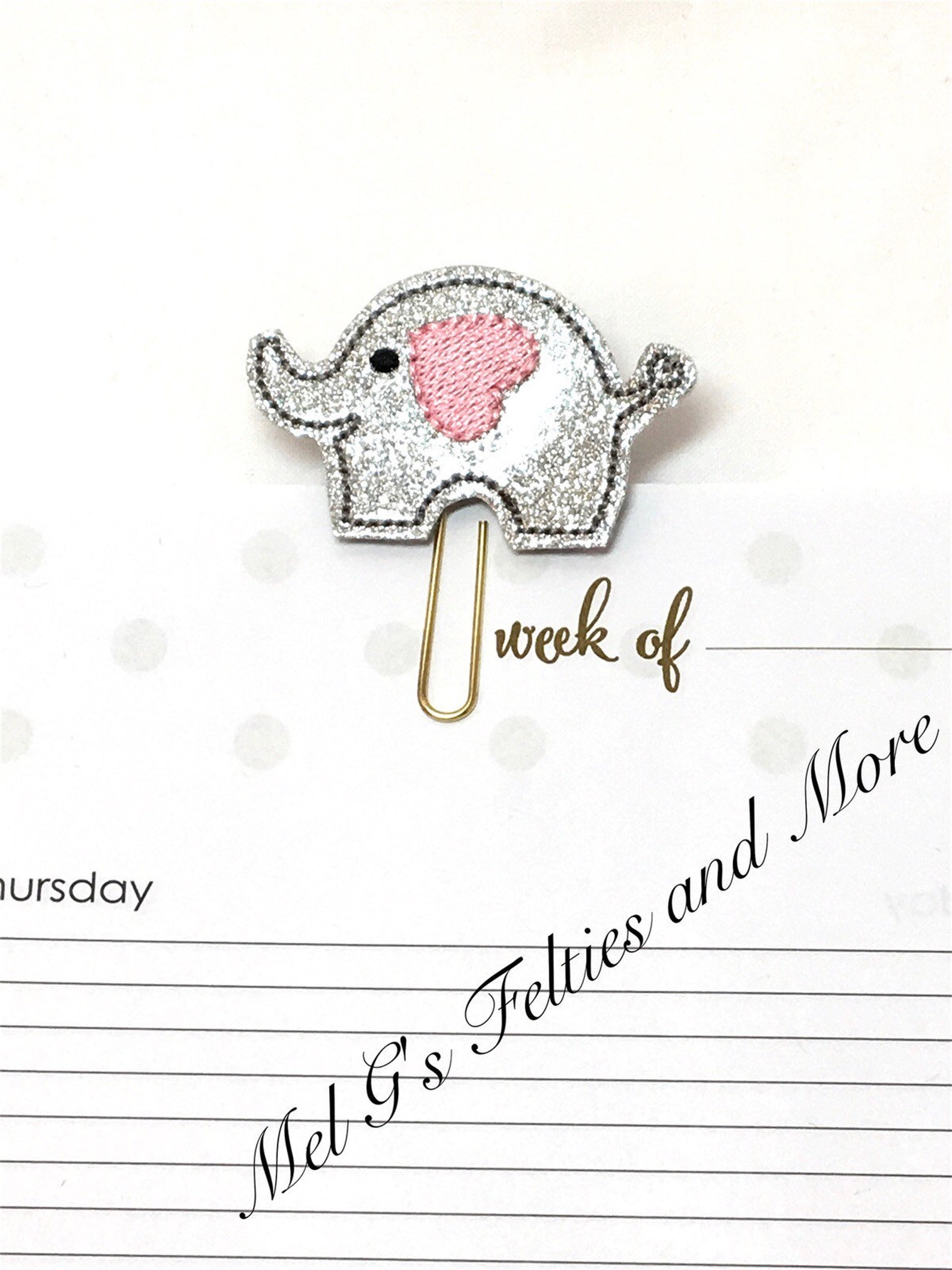 Elephant Planner Clip Teacher Planner Clip Animal Planner - Etsy