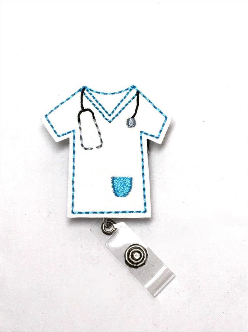 Scrub Top Badge Reel Badge Reel Nurse Badge Reel RN Badge | Etsy