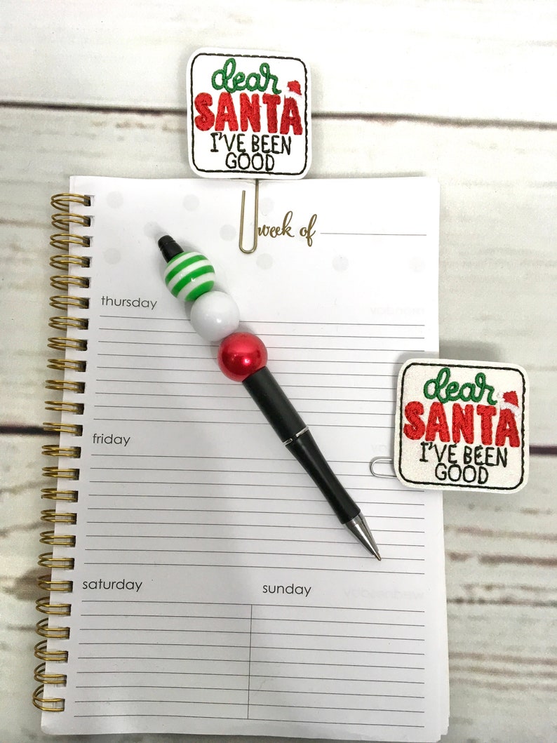 Christmas Planner Clip, Santa Planner Clip, Dear Santa Planner Paper ...