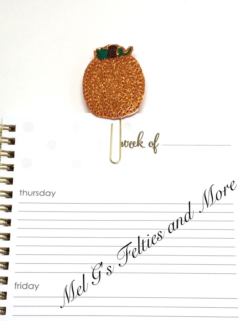 Pumpkin Planner Clip Pumpkin Paper Clip Pumpkin Fall | Etsy