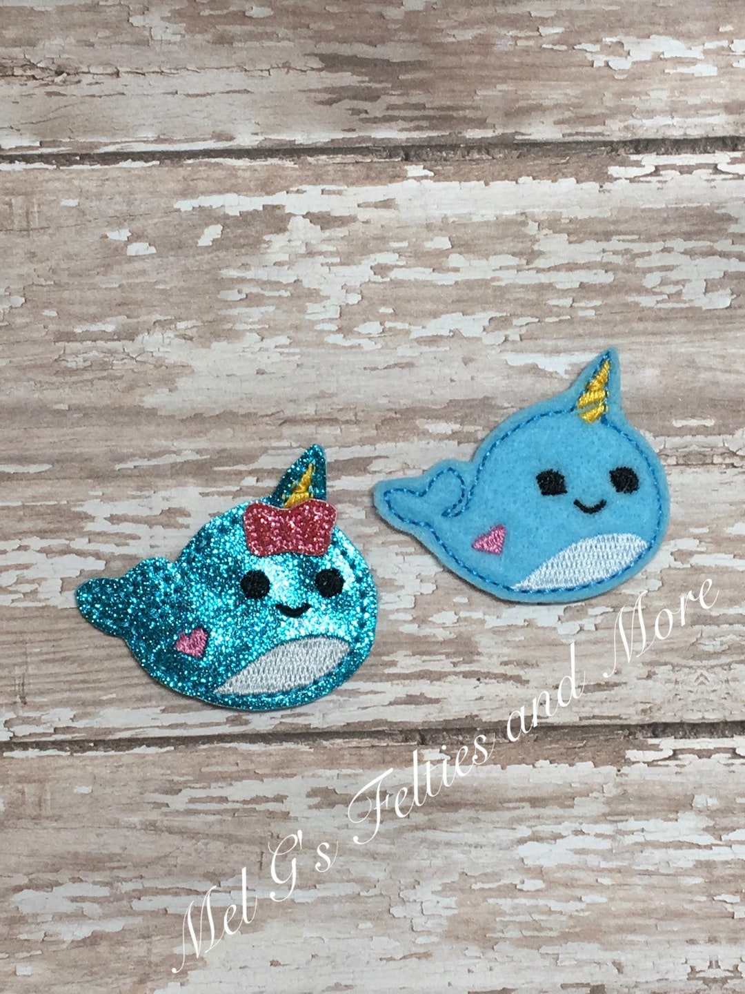 Narwhal Feltie, Embroidered Felt, Ocean Felties, Beach Felties, Animal ...