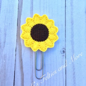 Sunflower Planner Clip, Sunflower Paper Clip, Summer Planner Clip, Book ...
