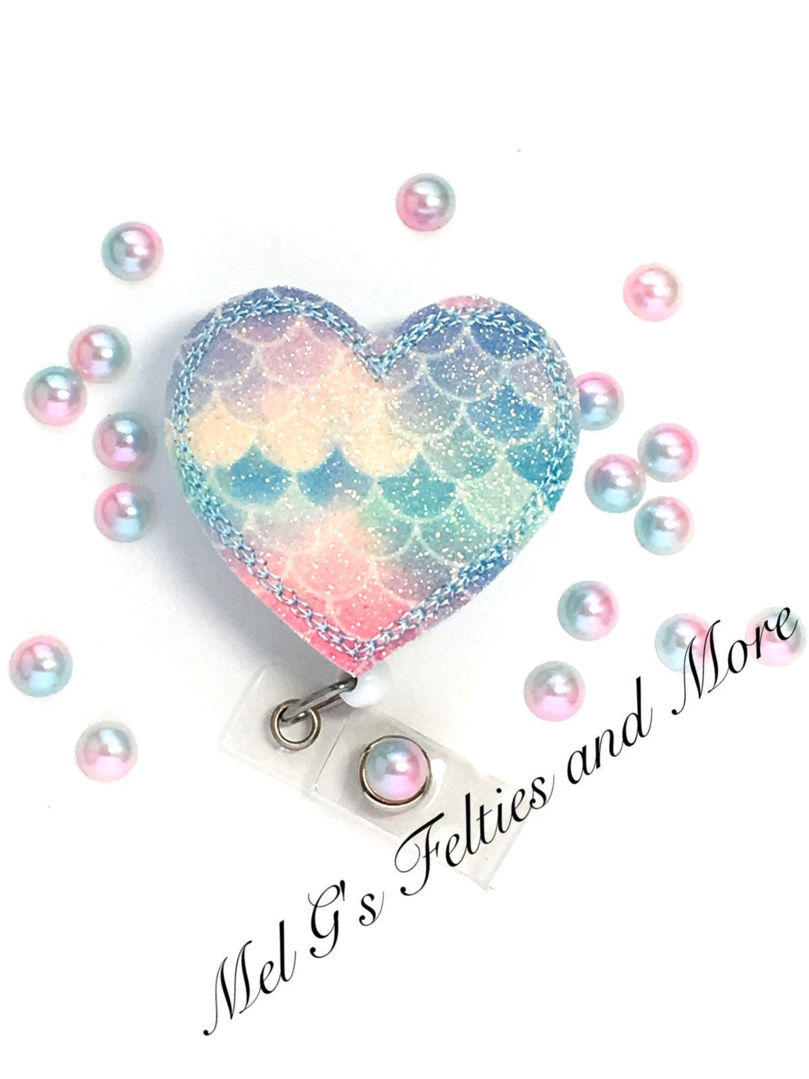 Mermaid Badge Reel Heart Badge Reel Nurse Badge Reel RN | Etsy