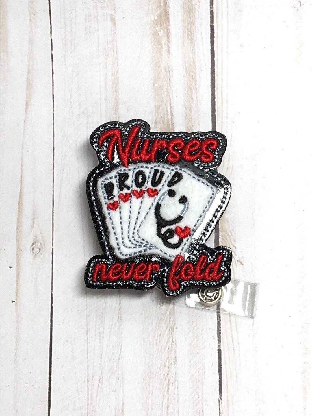 Nurses Never Fold Badge Reel, Card Badge Reel, Nurse Badge Reel, RN ...
