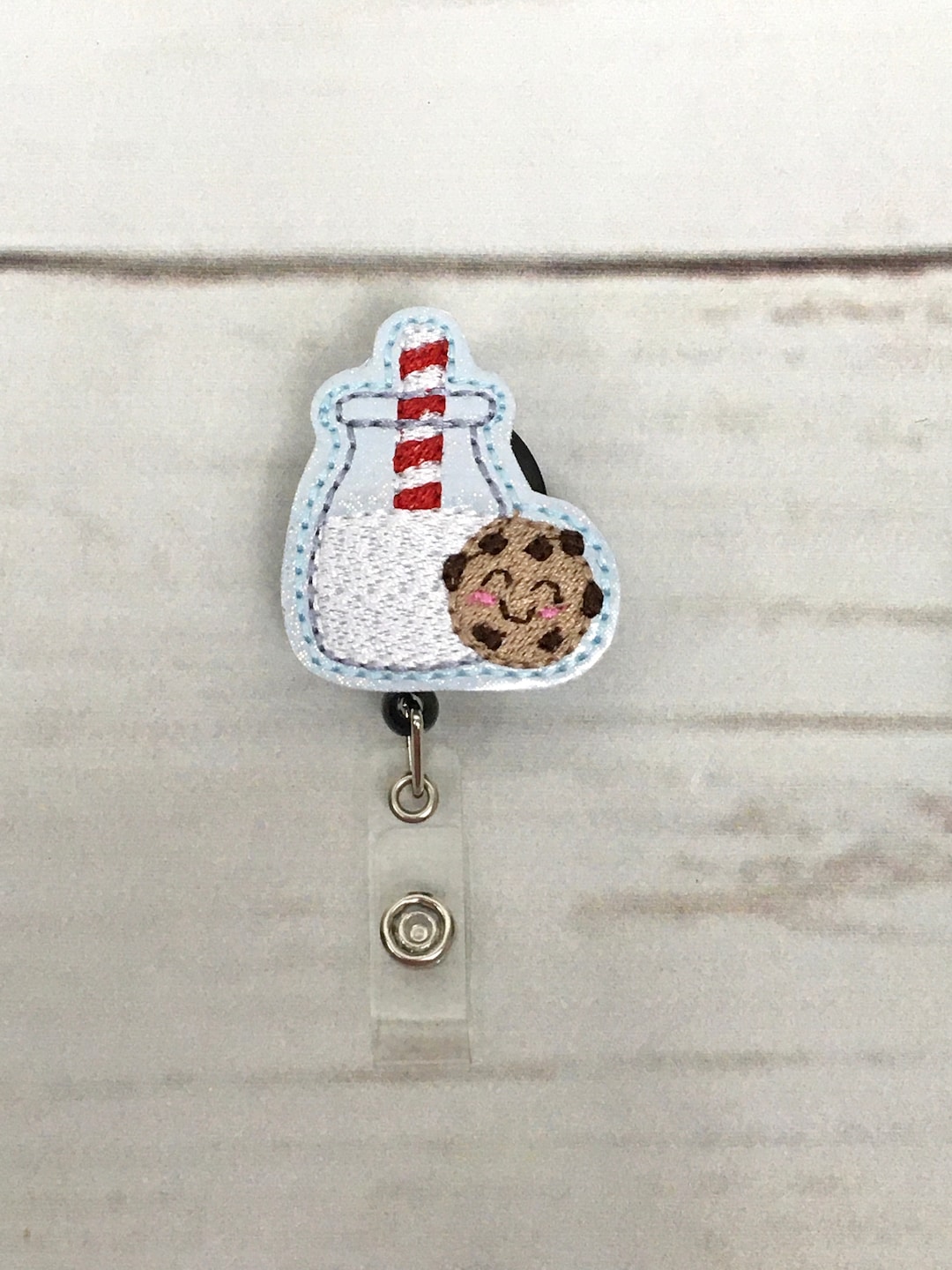 Cookies and Milk Badge Reel, Food Badge Reel, Glitter Nurse Badge Reel ...