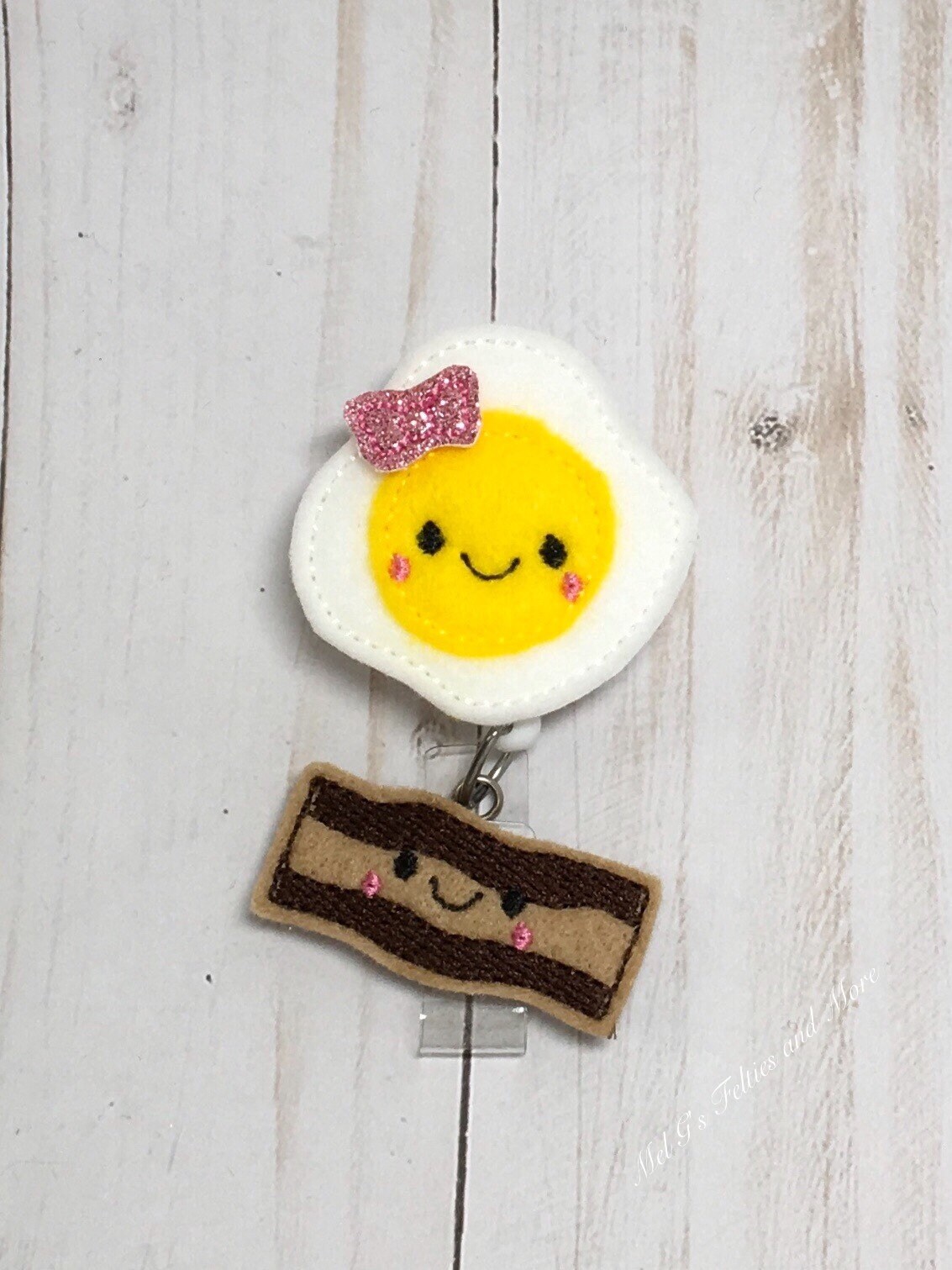 Bacon and Egg Badge Reel, Badge Reel, Nurse Badge Reel, Badge Holder ...