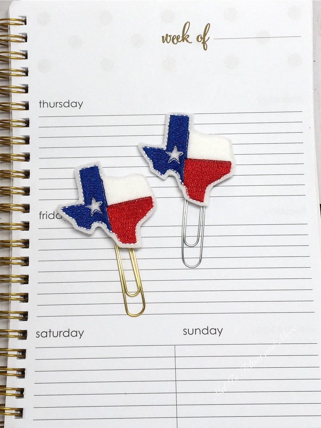 Texas Planner Clip, Texas Paper Clip, Book Mark, Texas Flag Planner ...