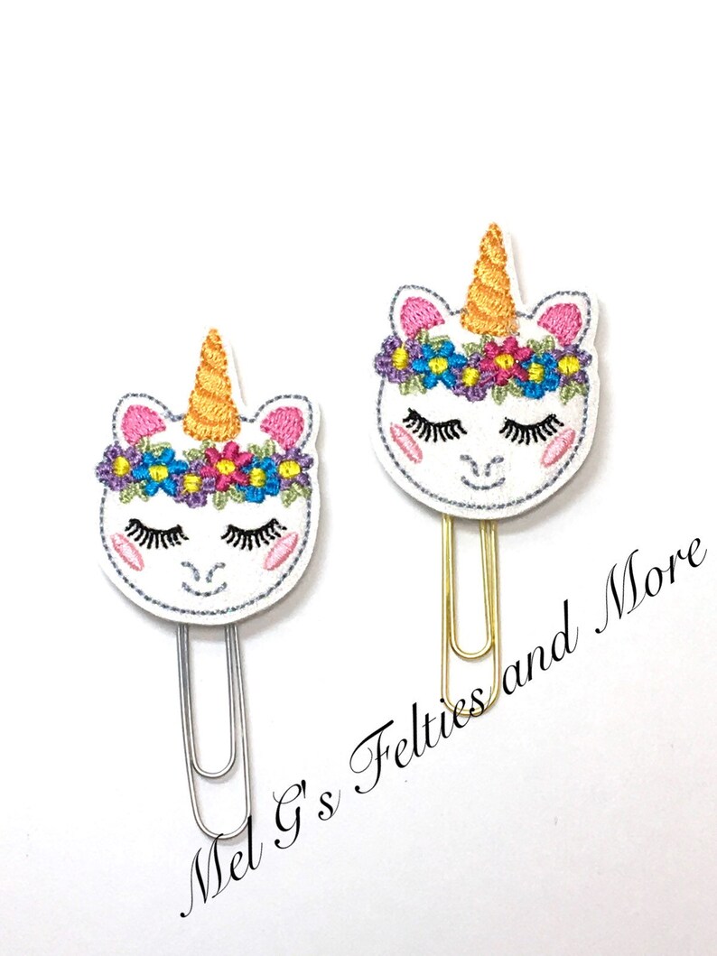 Unicorn Planner Clip, Teacher Planner Clip, Felt Paper Clip, Book Mark ...