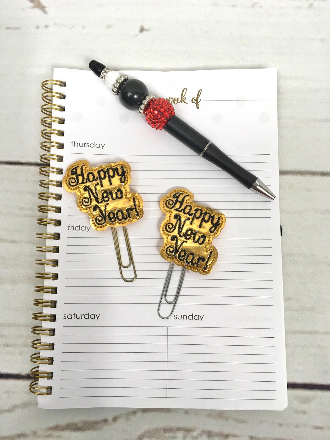 Happy New Year Planner Paper Clip, New Years Planner Clip, Count Down ...