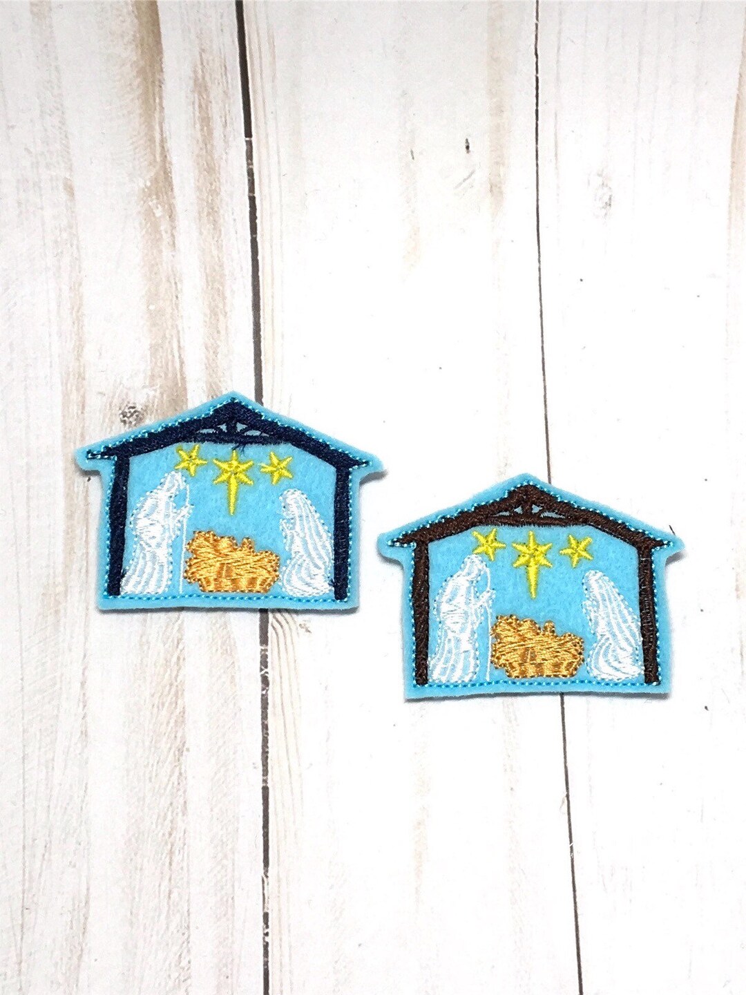 Manger Feltie, Nativity Scene Feltie, Christmas Felties, Nativity ...