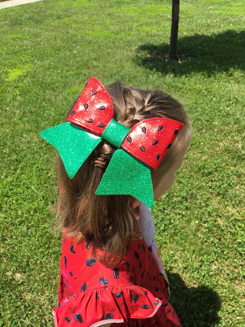 Watermelon Cheer Bow Watermelon Hair Bow Watermelon Bow | Etsy