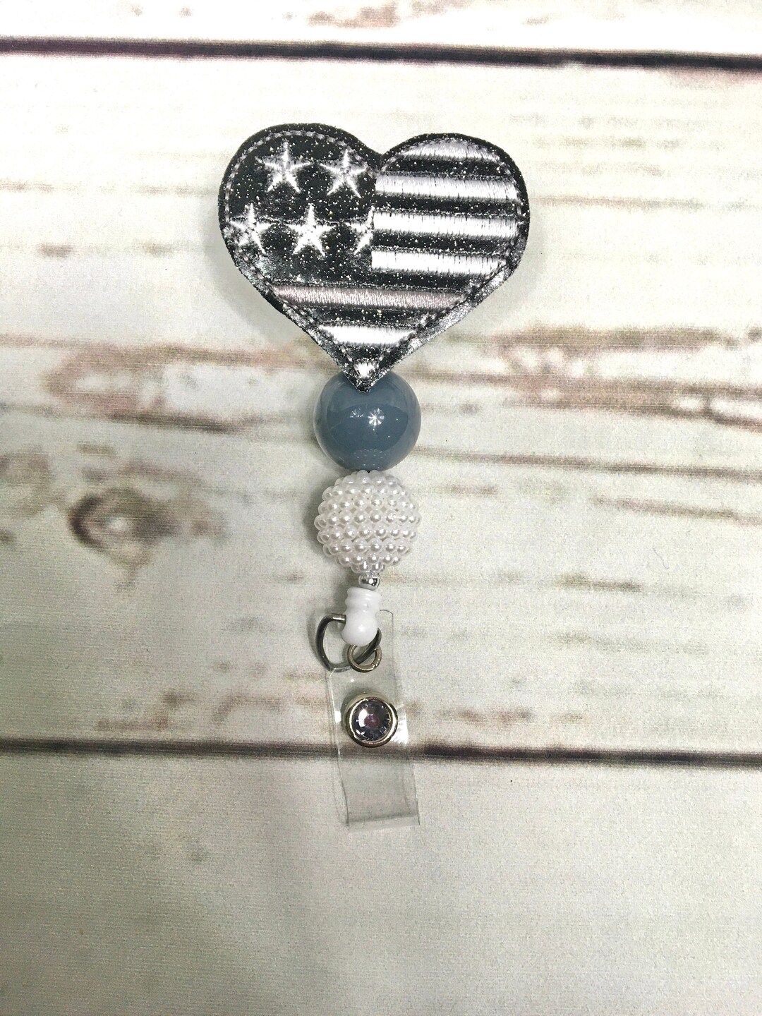 Thin Gray Line Badge Reel, Nurse Badge Reel, Interchangeable Badge Reel ...
