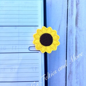 Sunflower Planner Clip, Sunflower Paper Clip, Summer Planner Clip, Book ...