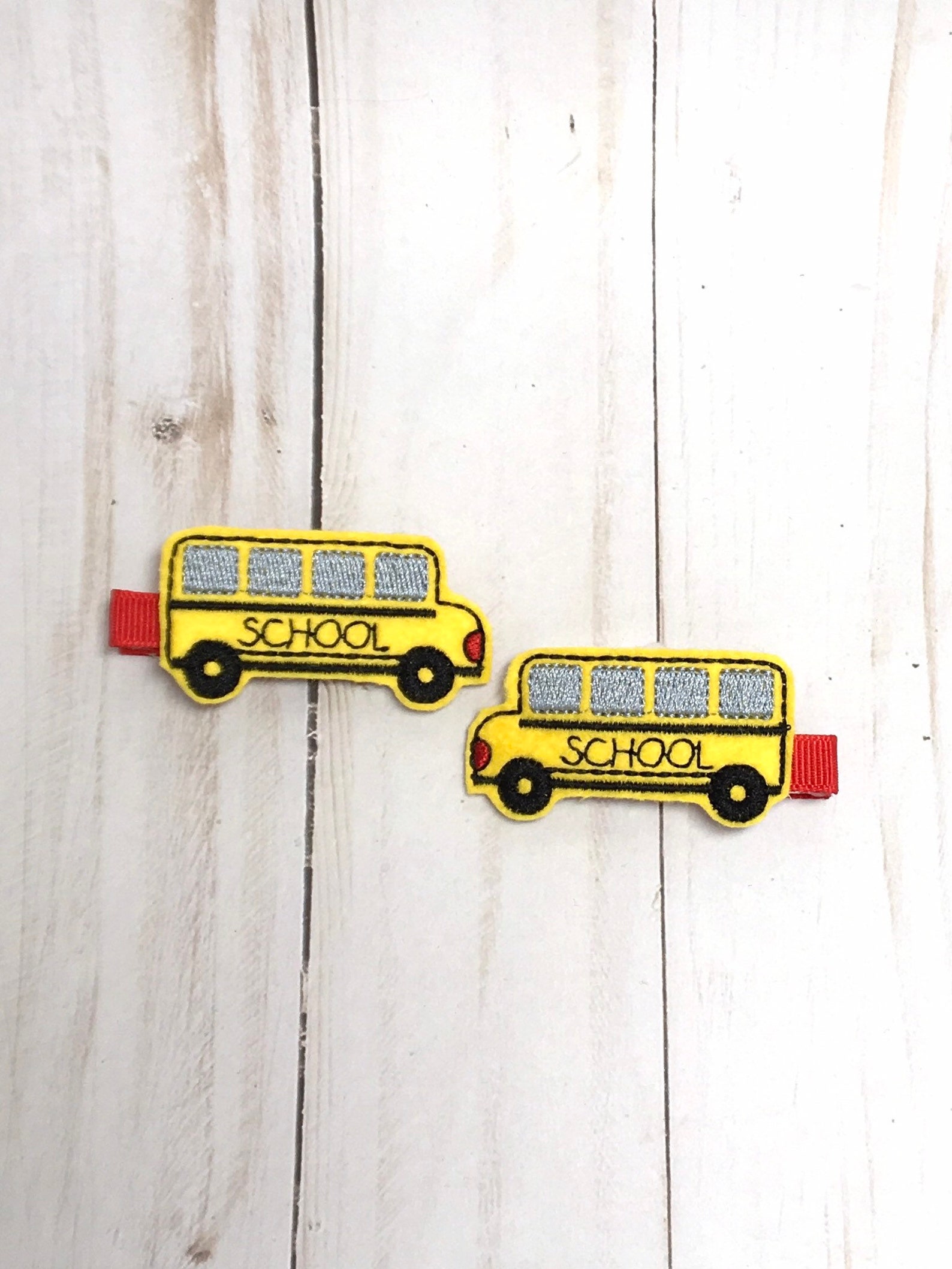 Back to School Hair Clip, School Bus Hair Bow, First Day of School Hair ...