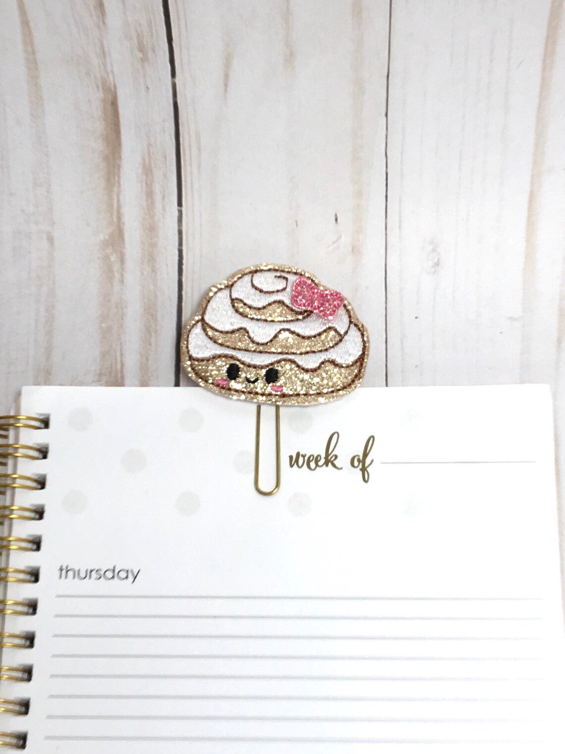 Cinnamon Roll Planner Clip, Breakfast Planner Clip, Cute Glitter ...