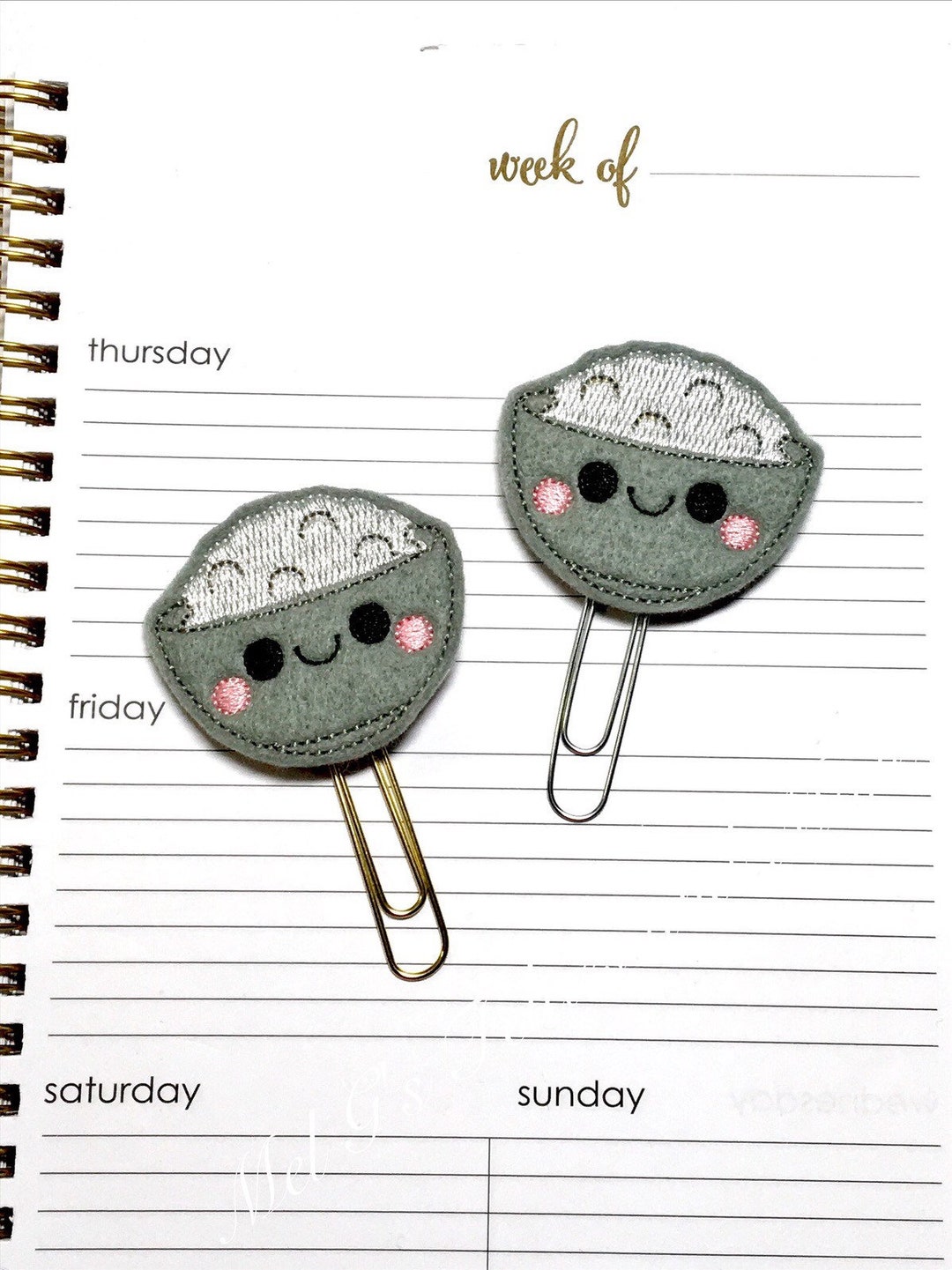 Rice Planner Clip, Rice Paper Clip, Planner Accessory, Rice Bowl Book ...