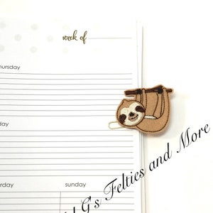 Sloth Planner Clip, Sloth Paper Clip, Hanging Sloth Paper Clip, Hanging ...
