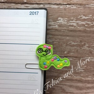 Nerdy Book Worm Planner Clip, Book Worm Planner Clip, Worm Paper Clip ...
