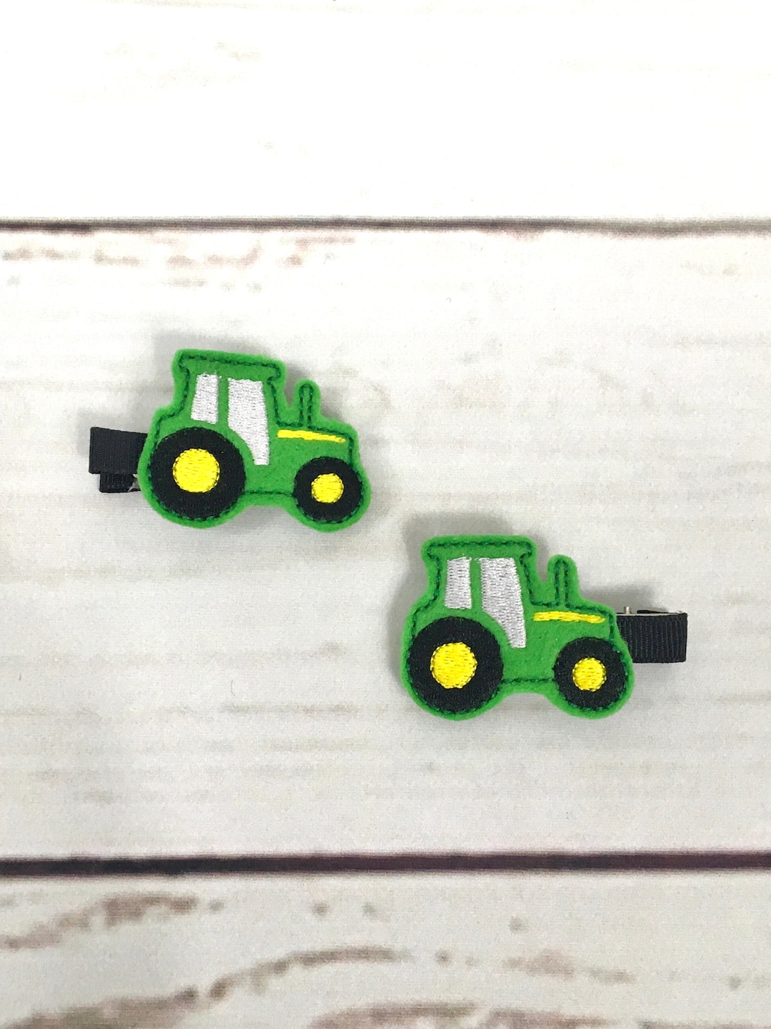 Tractor Hair Clip, Toddler Hair Clips, Tractor Hair Bow, Embroidered ...