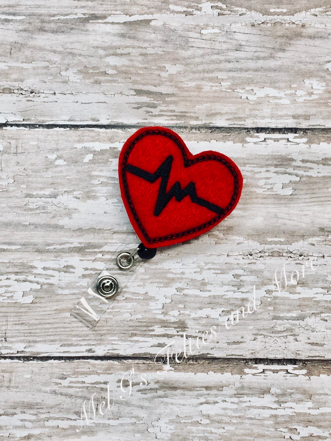 EKG Badge Reel, Badge Reel, Nurse Badge Reel, Heart Badge Reel, RN ...