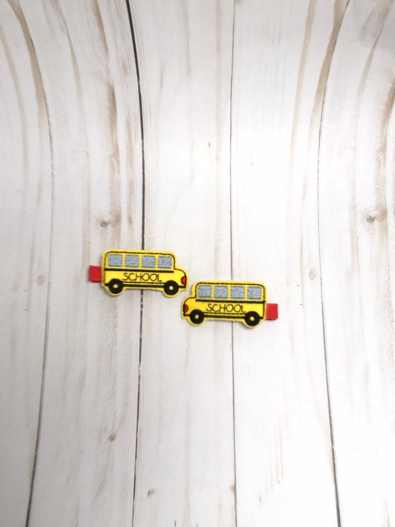 Back to School Hair Clip School Bus Hair Bow First Day of - Etsy