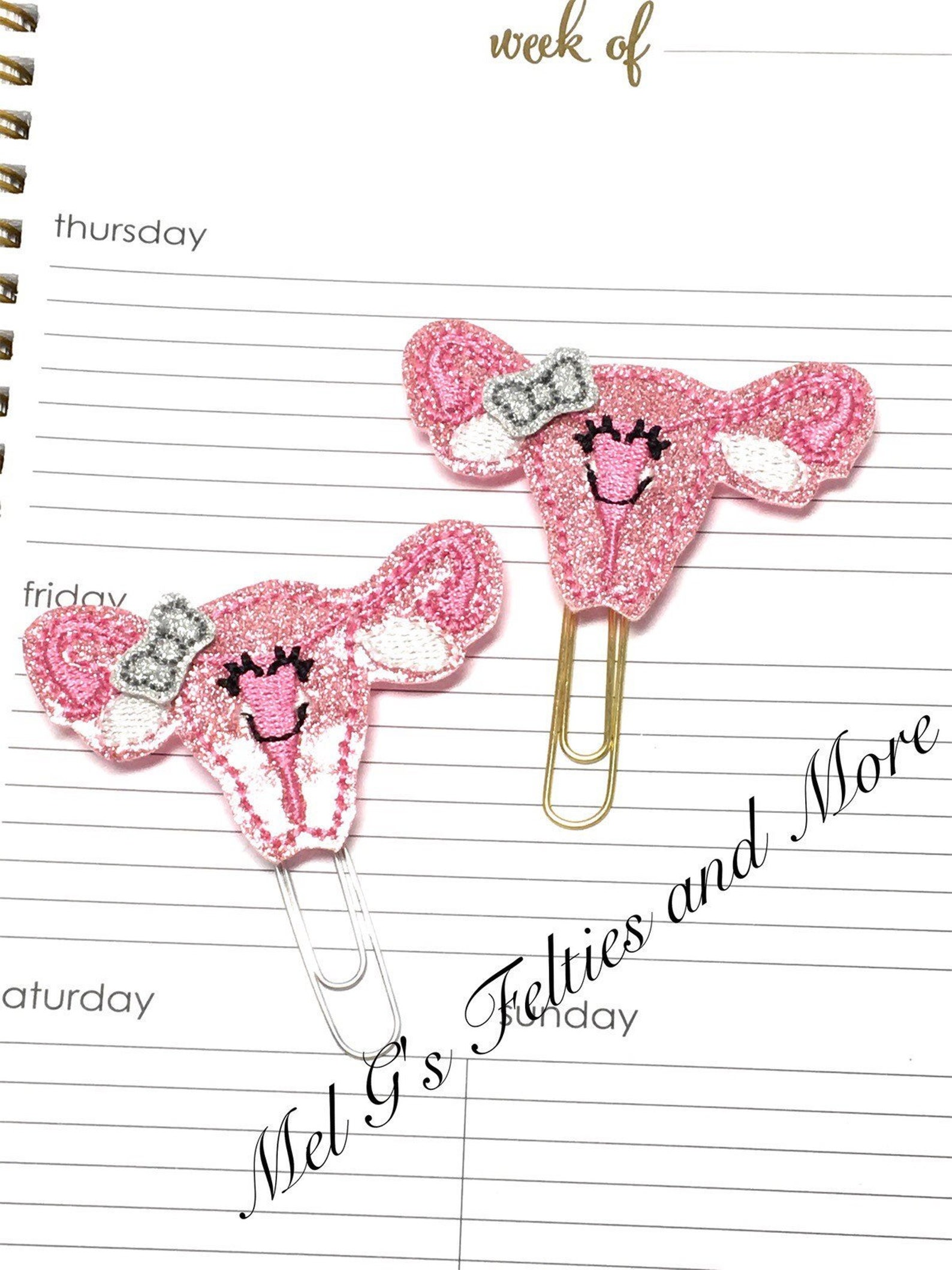 Uterus Planner Clip, Uterus Paper Clip, Labor and Delivery Planner Clip ...