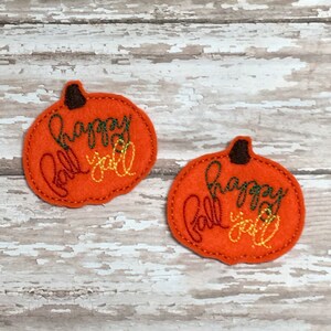 Pumpkin Feltie, Happy Fall Yall Pumpkin Feltie, Happy Fall Hairbow ...