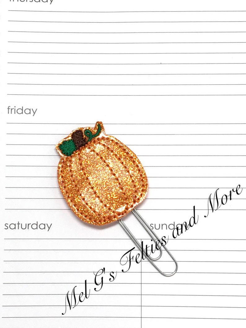 Pumpkin Planner Clip Pumpkin Paper Clip Pumpkin Fall | Etsy
