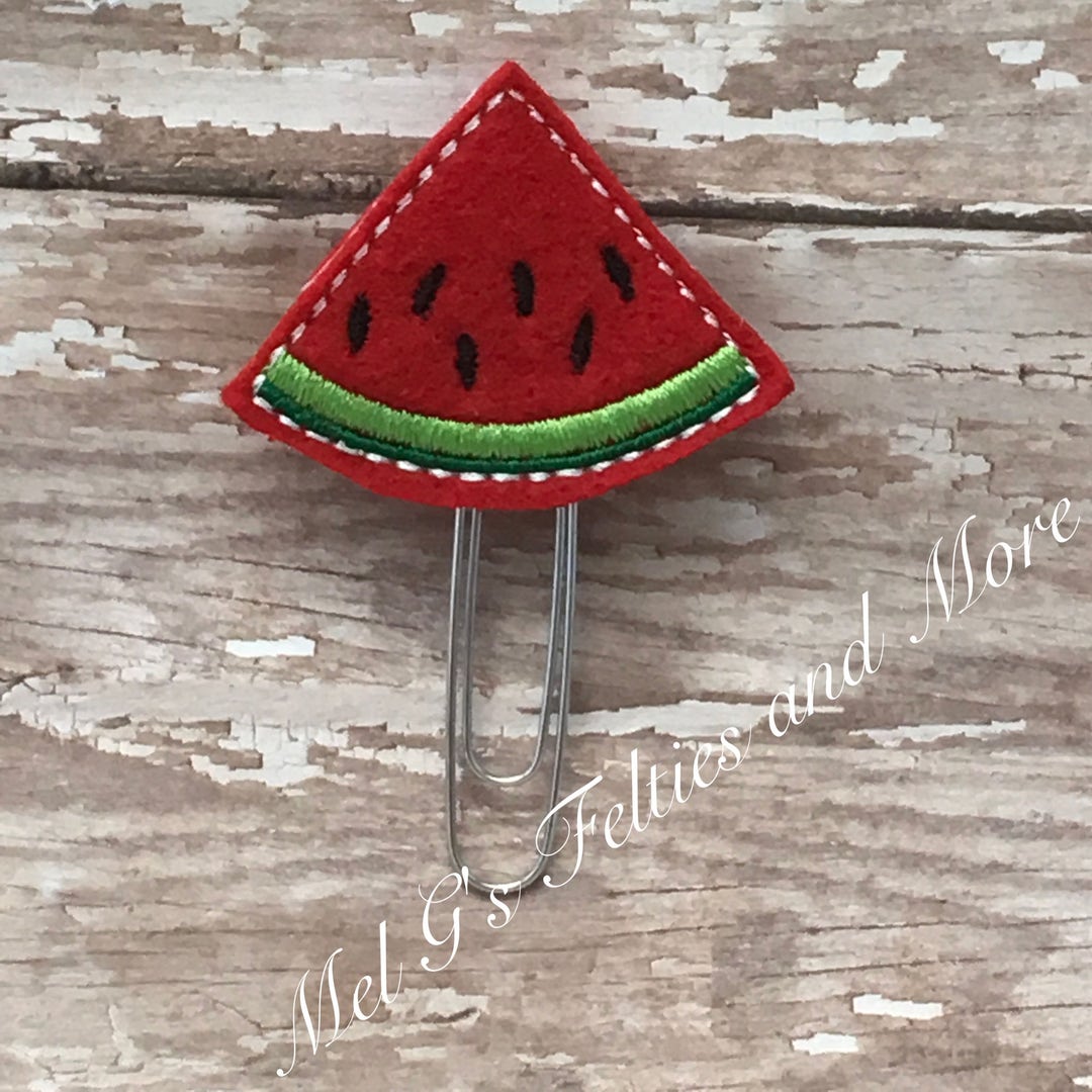 Watermelon Planner Clip, Teacher Planner Clip, Felt Paper Clip, Book ...