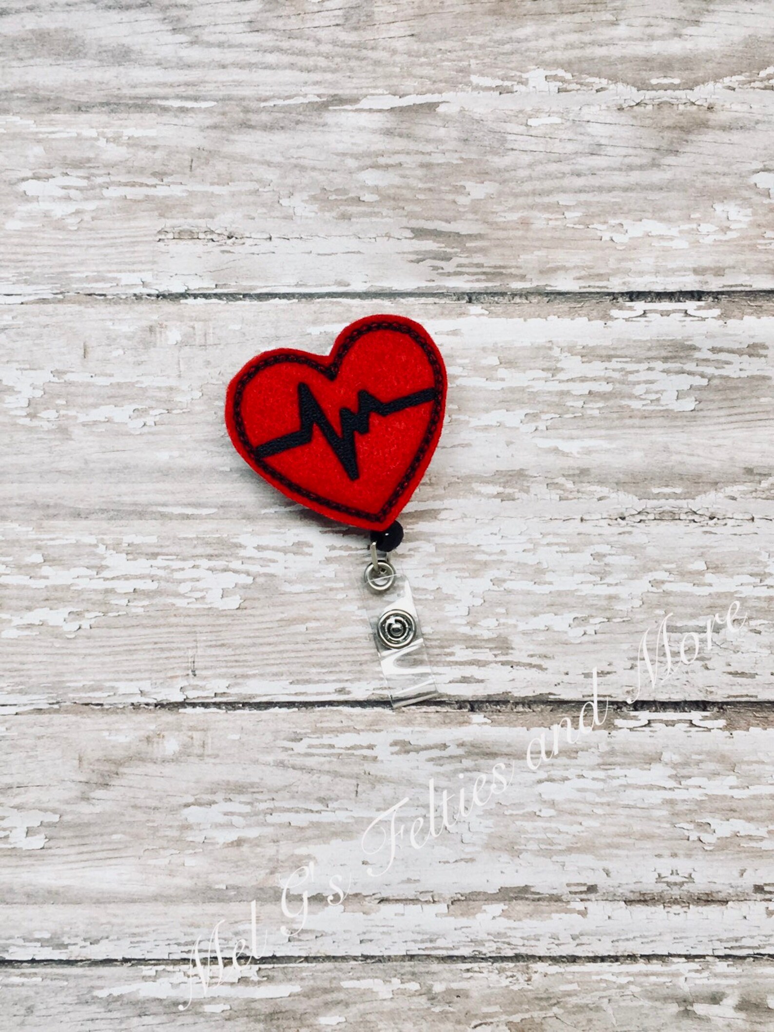 EKG Badge Reel, Badge Reel, Nurse Badge Reel, Heart Badge Reel, RN ...
