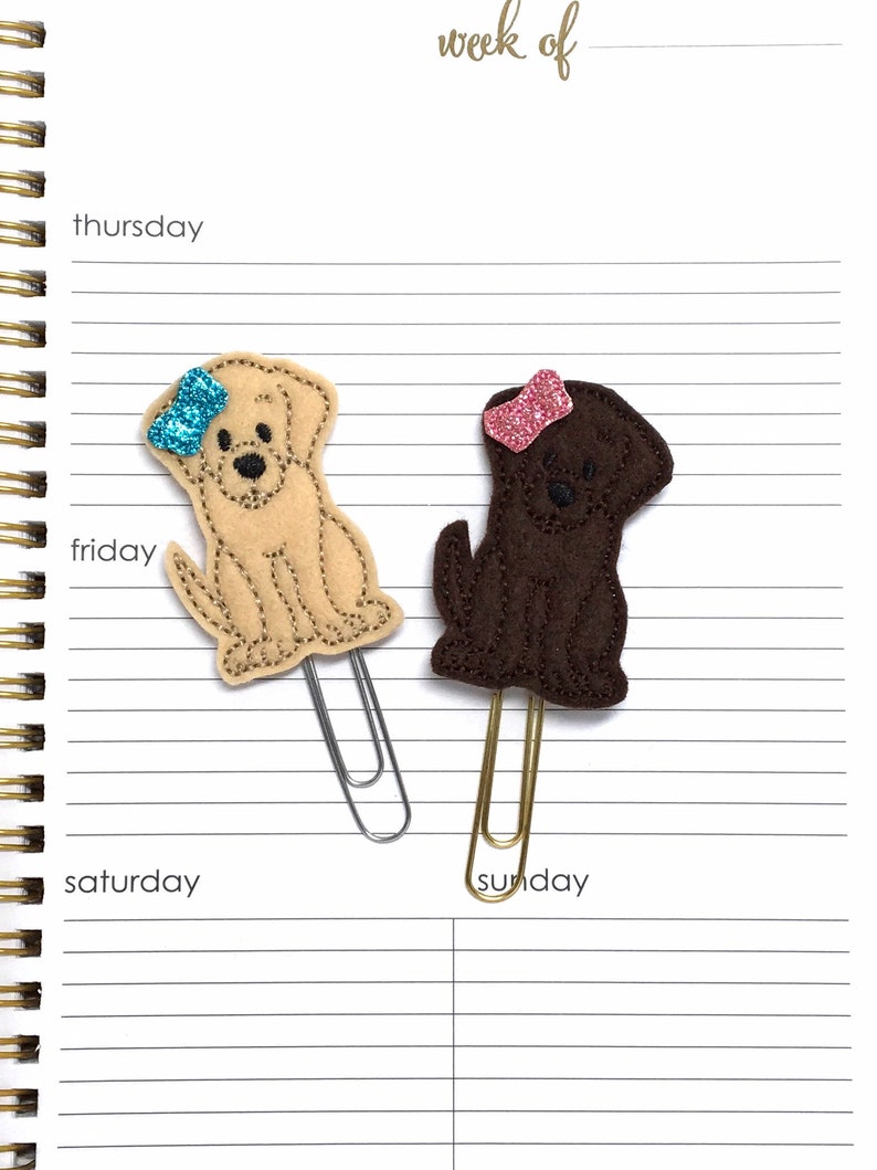 Labrador Planner Clip Lab Paper Clip Chocolate Lab Planner - Etsy