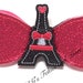Paris Hair Bow, Paris Hair Clip, Pink Glitter Hair Bow, Black Glitter ...
