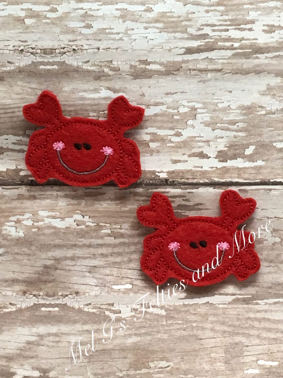 Red Crab Feltie, Crab Feltie Embellishment, Beach Feltie, Ocean Feltie ...