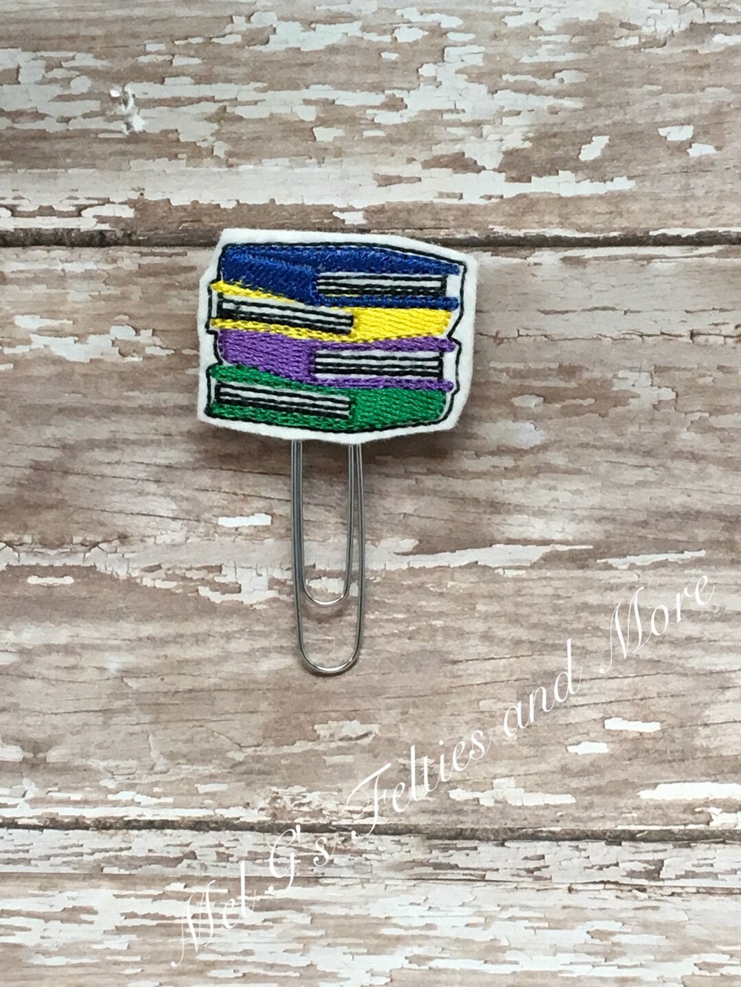 Book Planner Clip, Book Stack Planner Clip, Teacher Planner Clip, Book ...