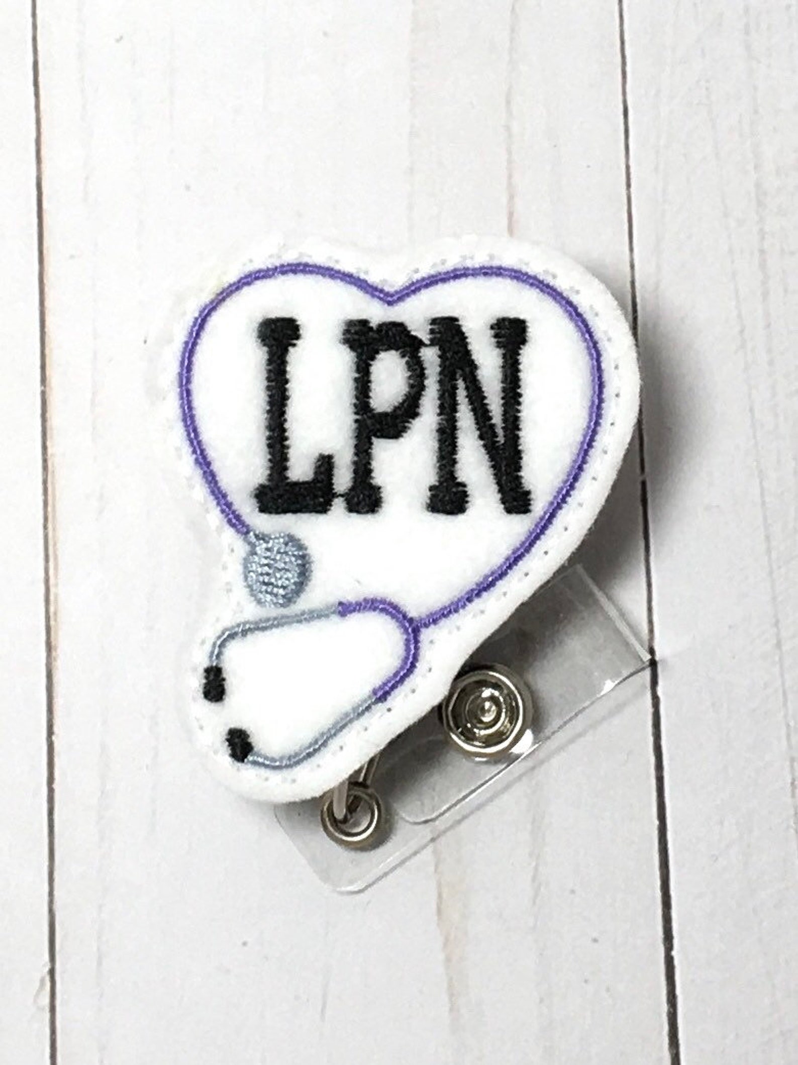 Stethoscope Badge Reel, LPN Badge Reel, Nurse Badge Reel, RN Badge Reel ...