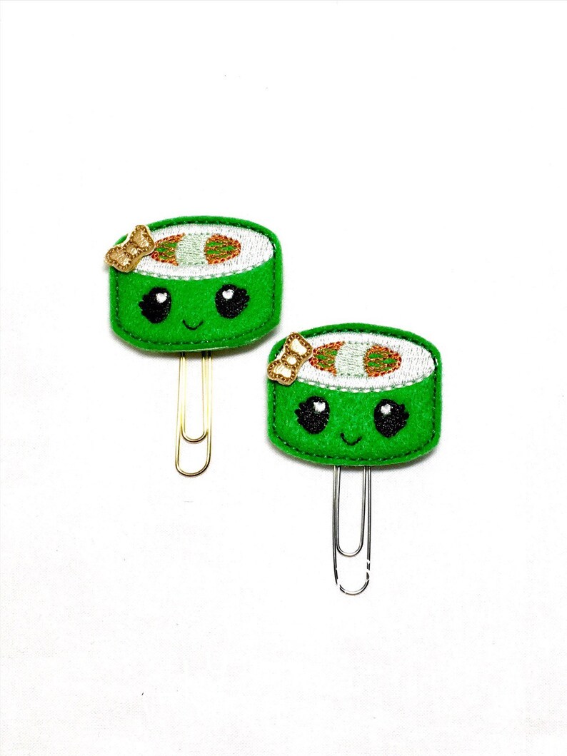 Sushi Planner Clip, Sushi Paper Clip, Planner Accessory, Sushi Book ...