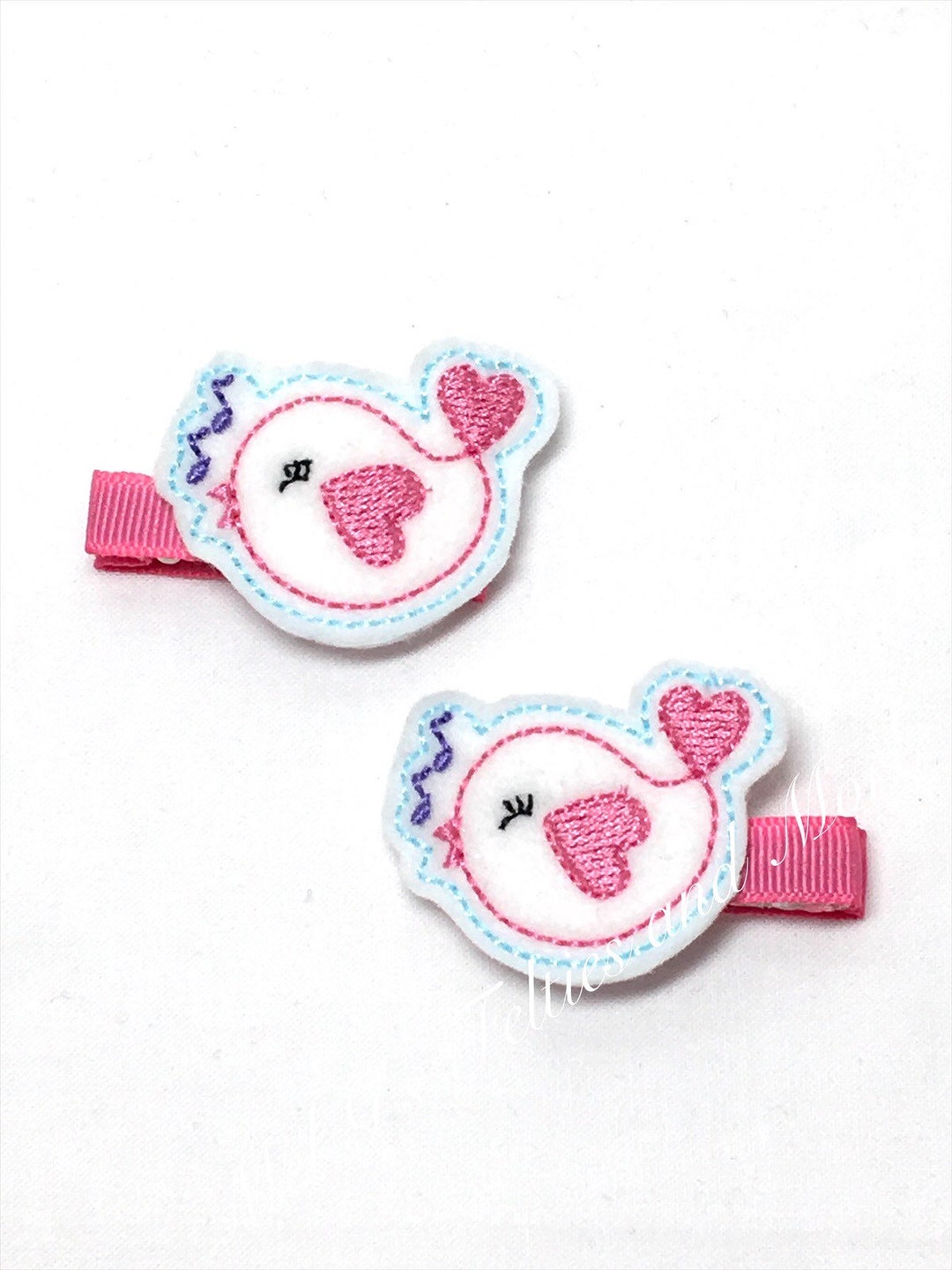 Song Bird Hair Clip, Love Bird Hair Bow, Valentine's Day Hair Bow ...