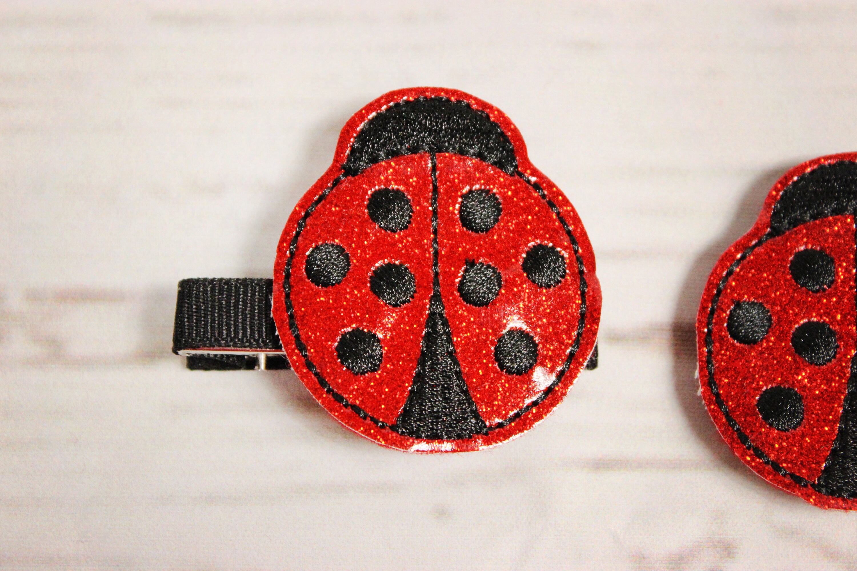 Ladybug Hair Clip, Ladybug Hair Bow, Garden Hair Clip, Toddler Hair ...