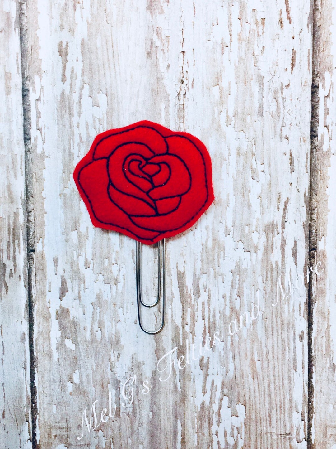 Rose Planner Clip, Rose Feltie Paper Clip, Felt Paper Clip, Planner ...