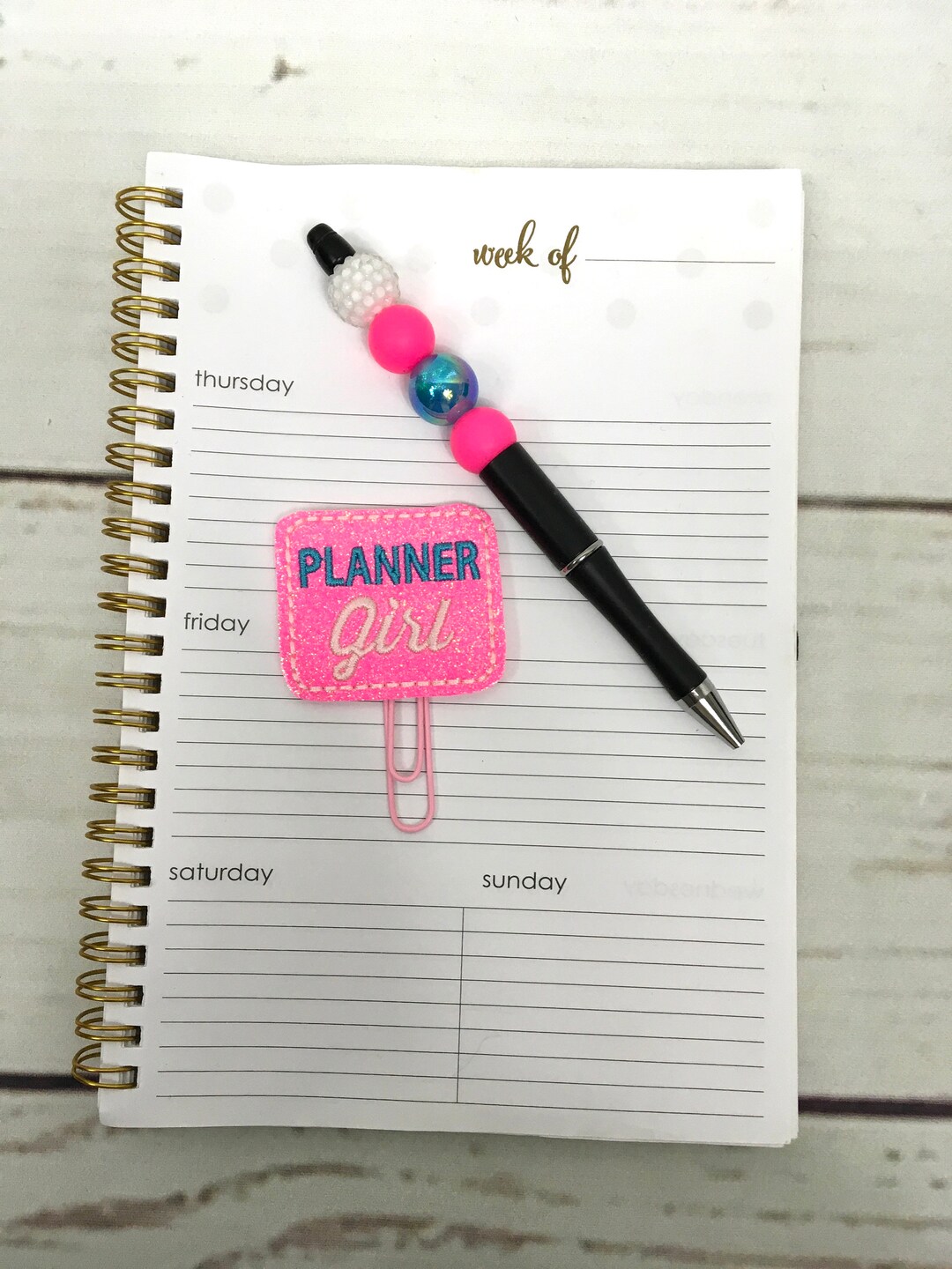 Planner Girl Paper Clip, Planner Paper Clip, Pink Glitter Planner Clip ...