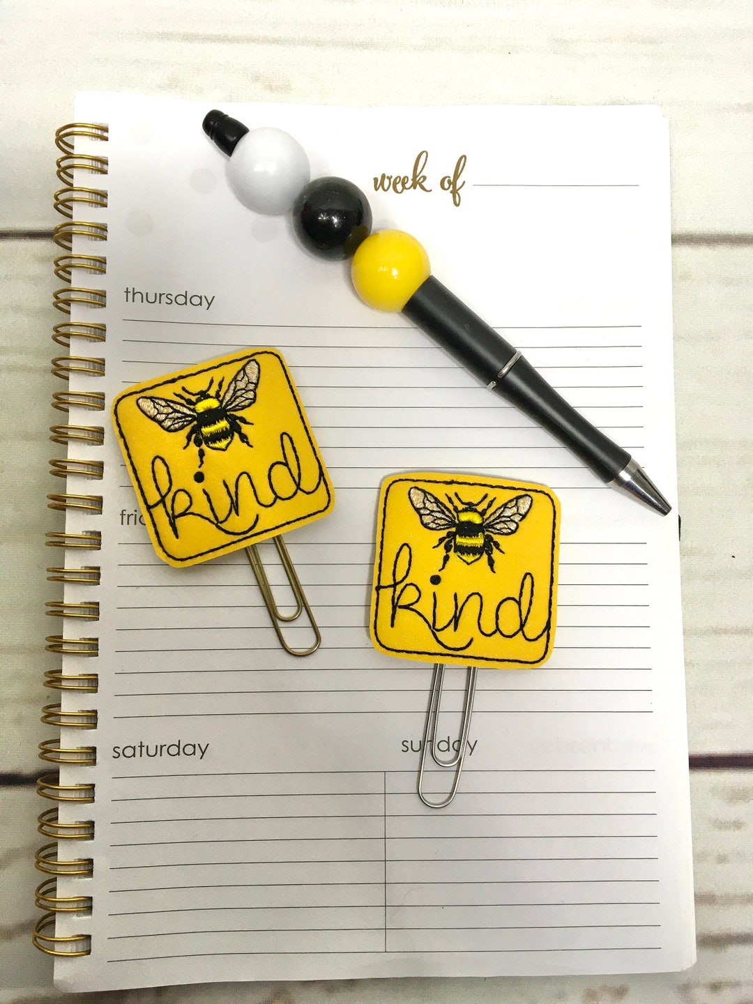 Be Kind Planner Clip, Bee Kind Planner Clip, Be Kind Paper Clip, Summer ...