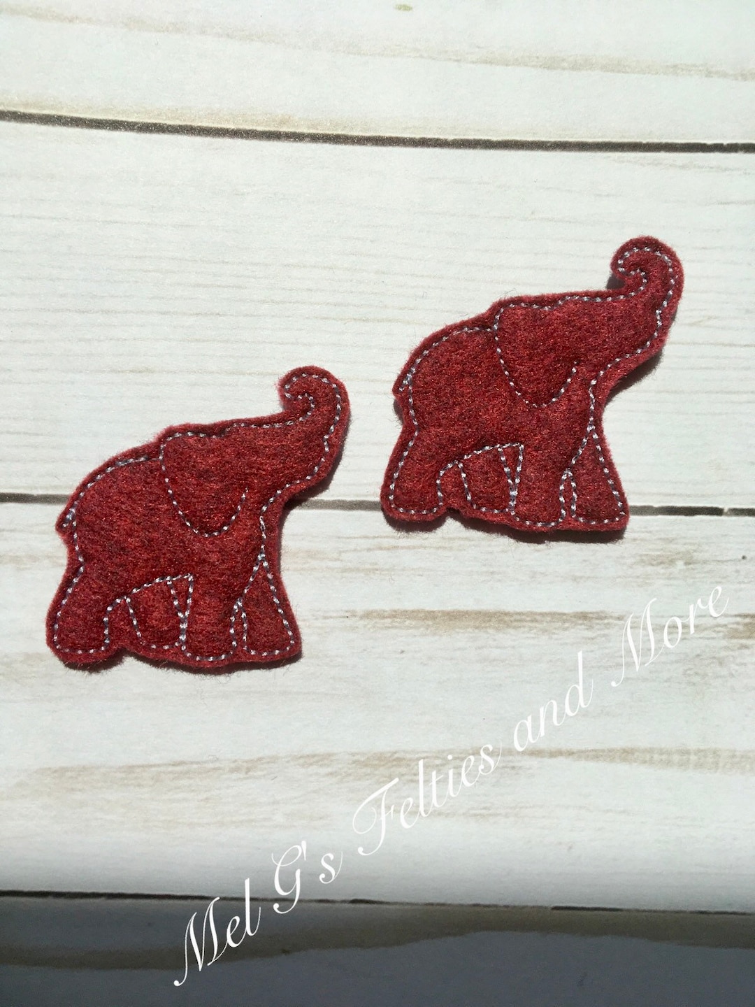 Elephant Feltie, Zoo Feltie, Badge Reel Feltie, Embroidered Felt ...