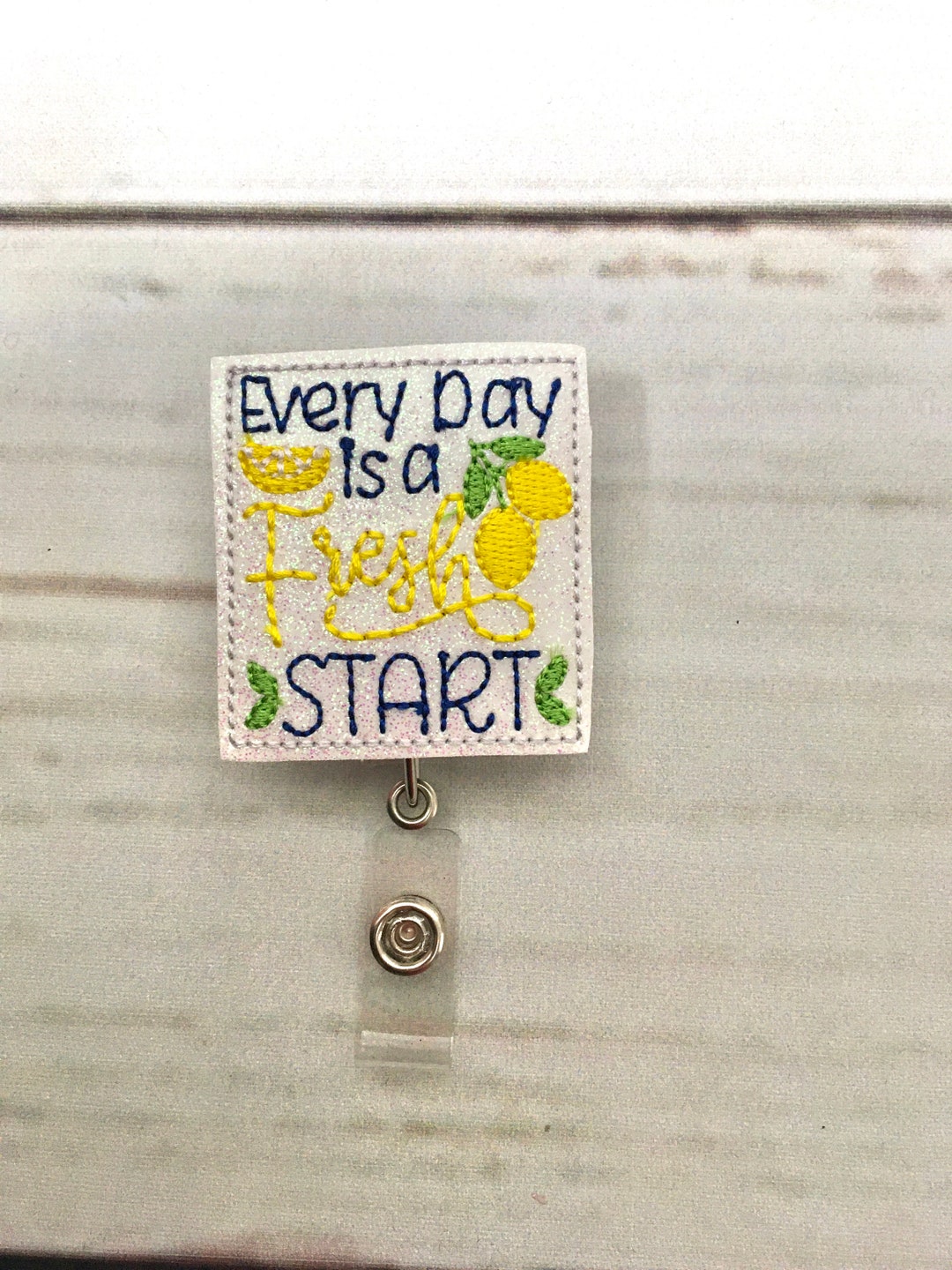 Every Day is A Fresh Start Badge Reel, Nurse Badge Reel, RN Glitter ...
