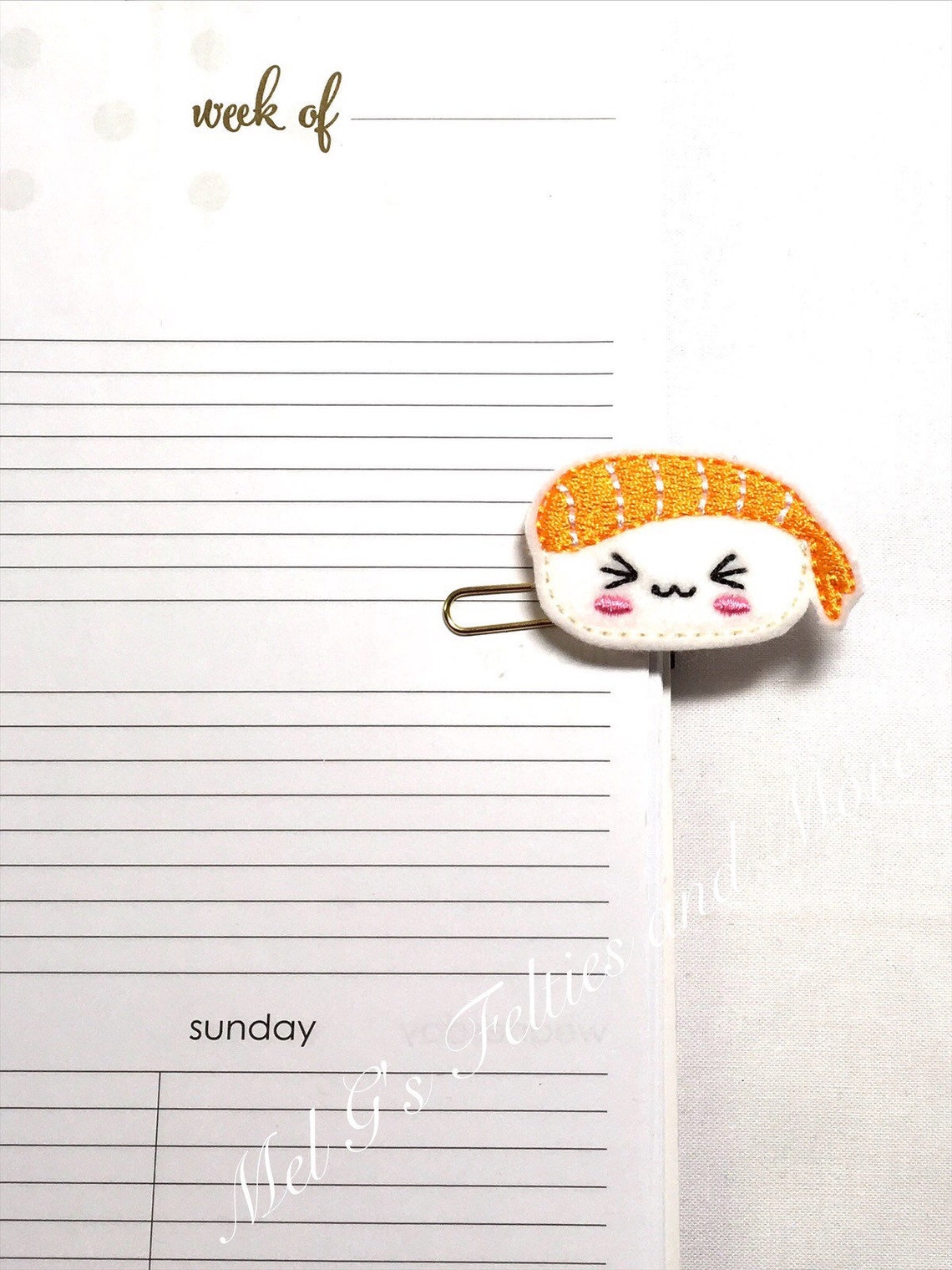 Shrimp Sushi Planner Clip, Shrimp Sushi Paper Clip, Planner Accessory ...