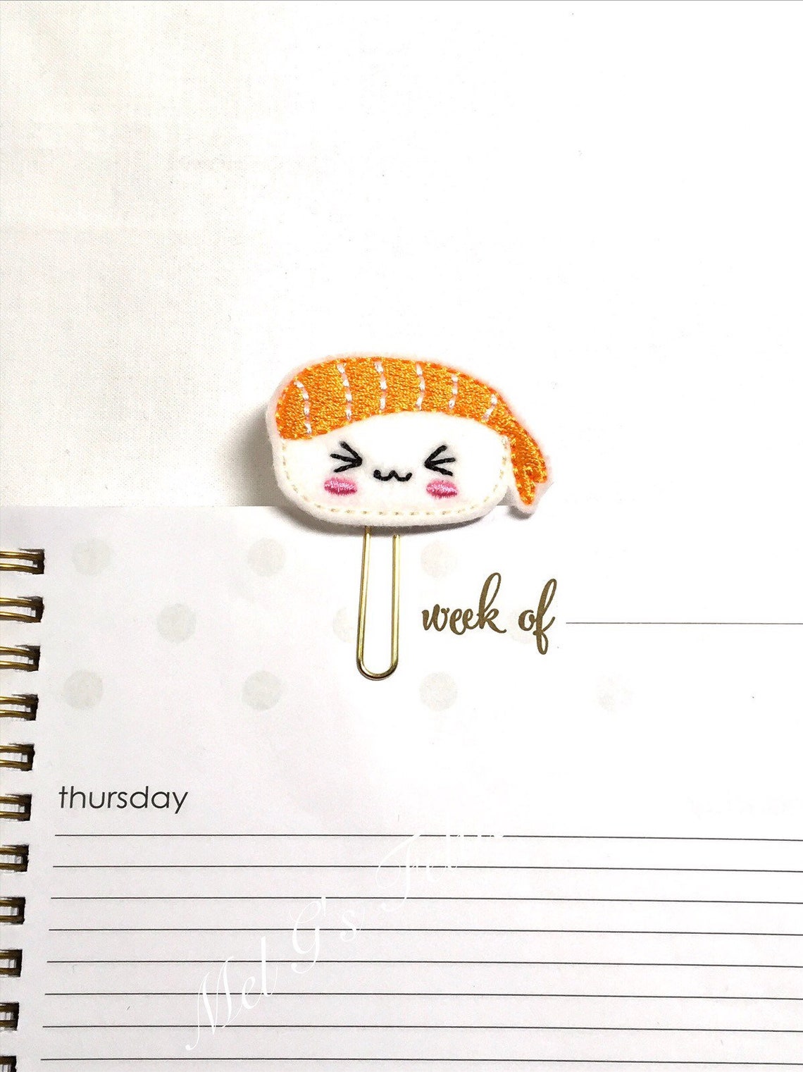 Shrimp Sushi Planner Clip, Shrimp Sushi Paper Clip, Planner Accessory ...